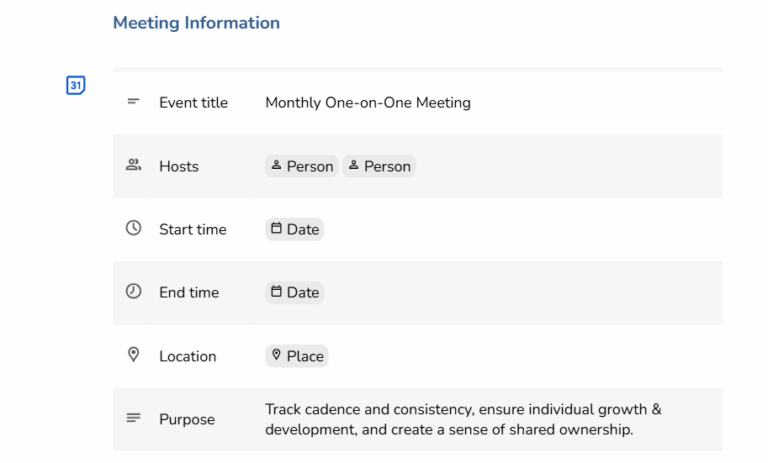 One-on-One Meeting Templates, Questions & Tips - Sembly AI