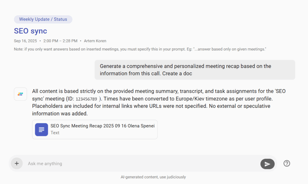 Meeting Recap: Templates, Examples, and AI Tips - Sembly AI